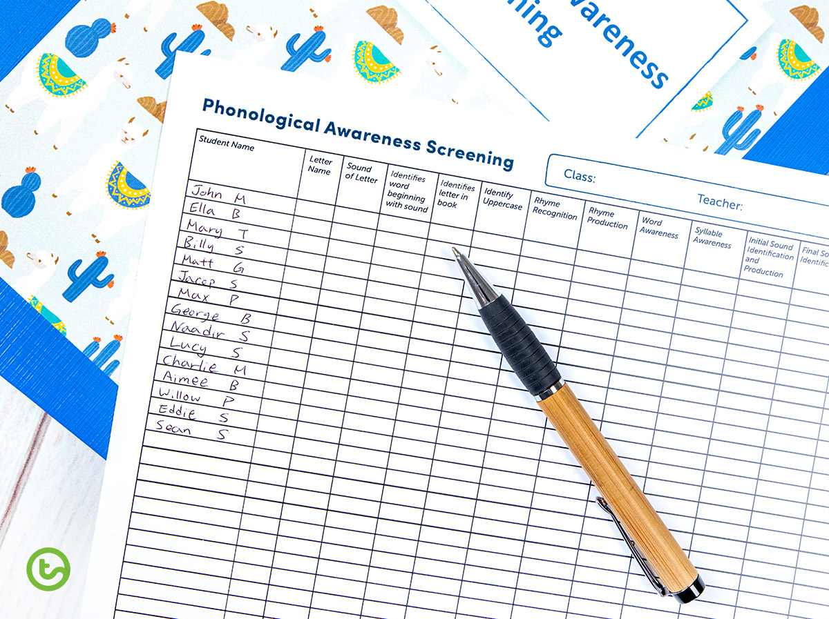 Phonological Awareness Screening Test for the Classroom | Teach Starter
