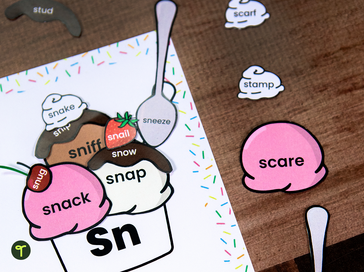 Building Sundaes Game - S Blends | Teach Starter