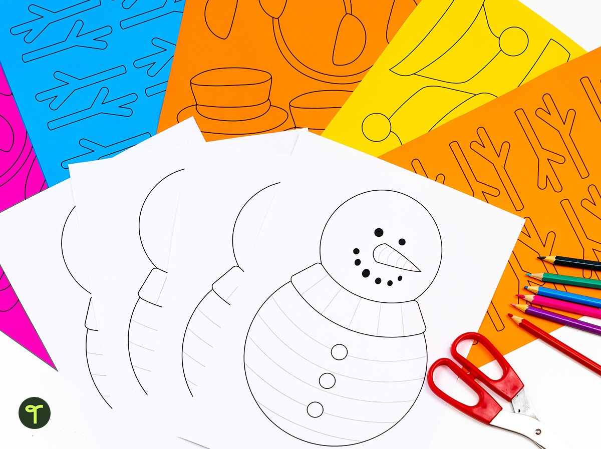 Funky Snowman Craft Template | Teach Starter