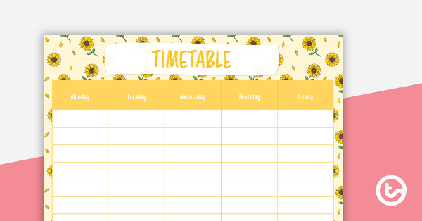Plain Red - Weekly Timetable | Teach Starter