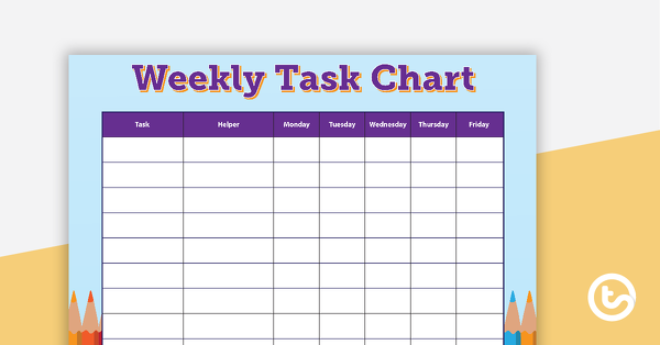 Pencils - Weekly Task Chart | Teach Starter