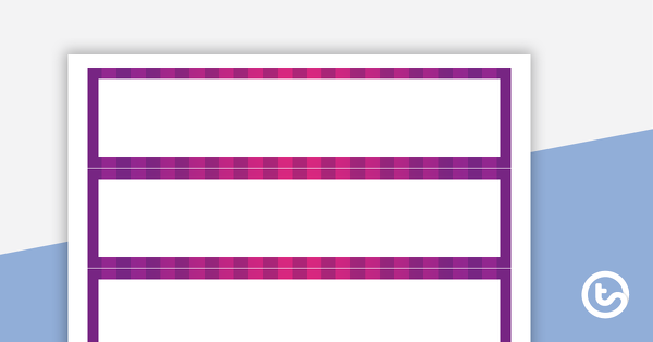 Purple Stripes - Tray Labels | Teach Starter