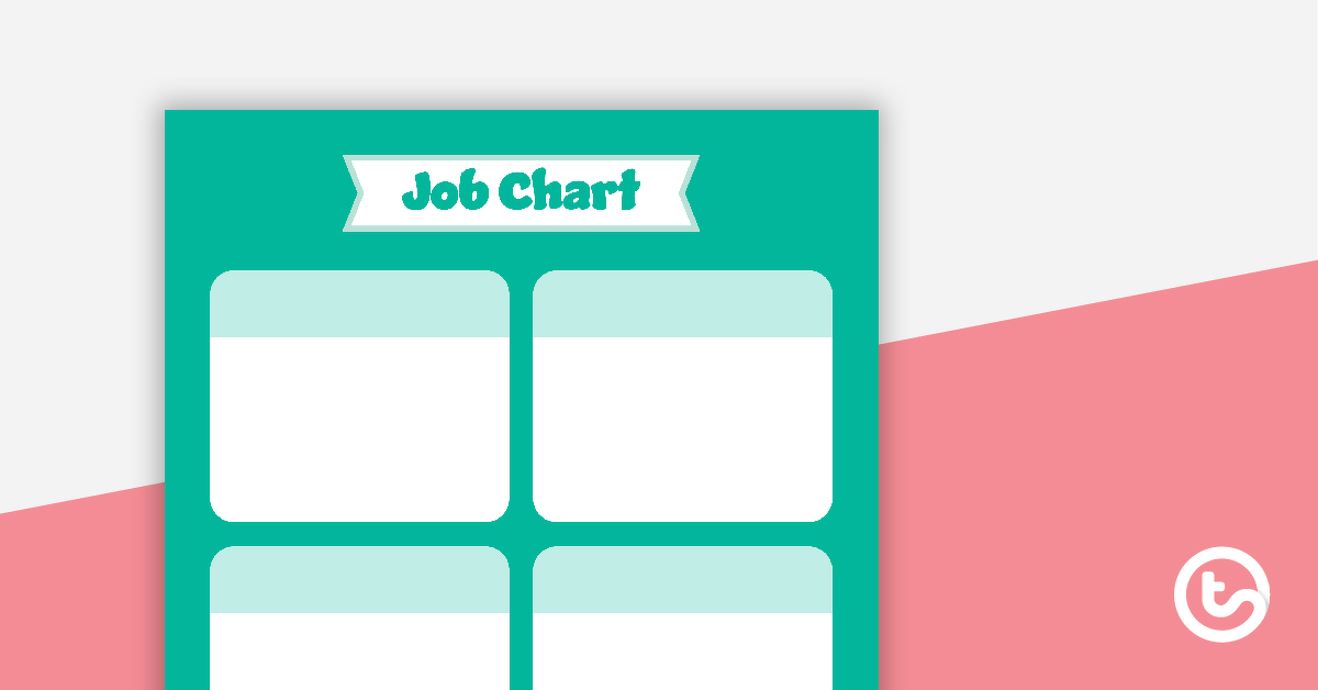 Plain Teal - Job Chart | Teach Starter