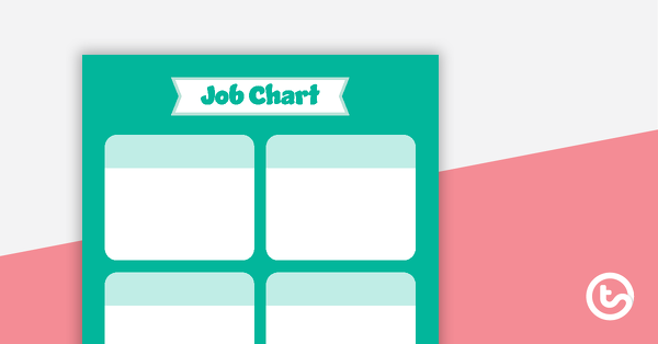 Plain Teal - Job Chart | Teach Starter